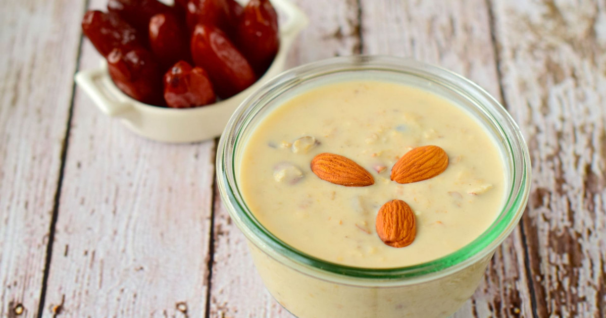 Overnight oats con dátiles y avellanas (o almendras) - Calidad Pascual